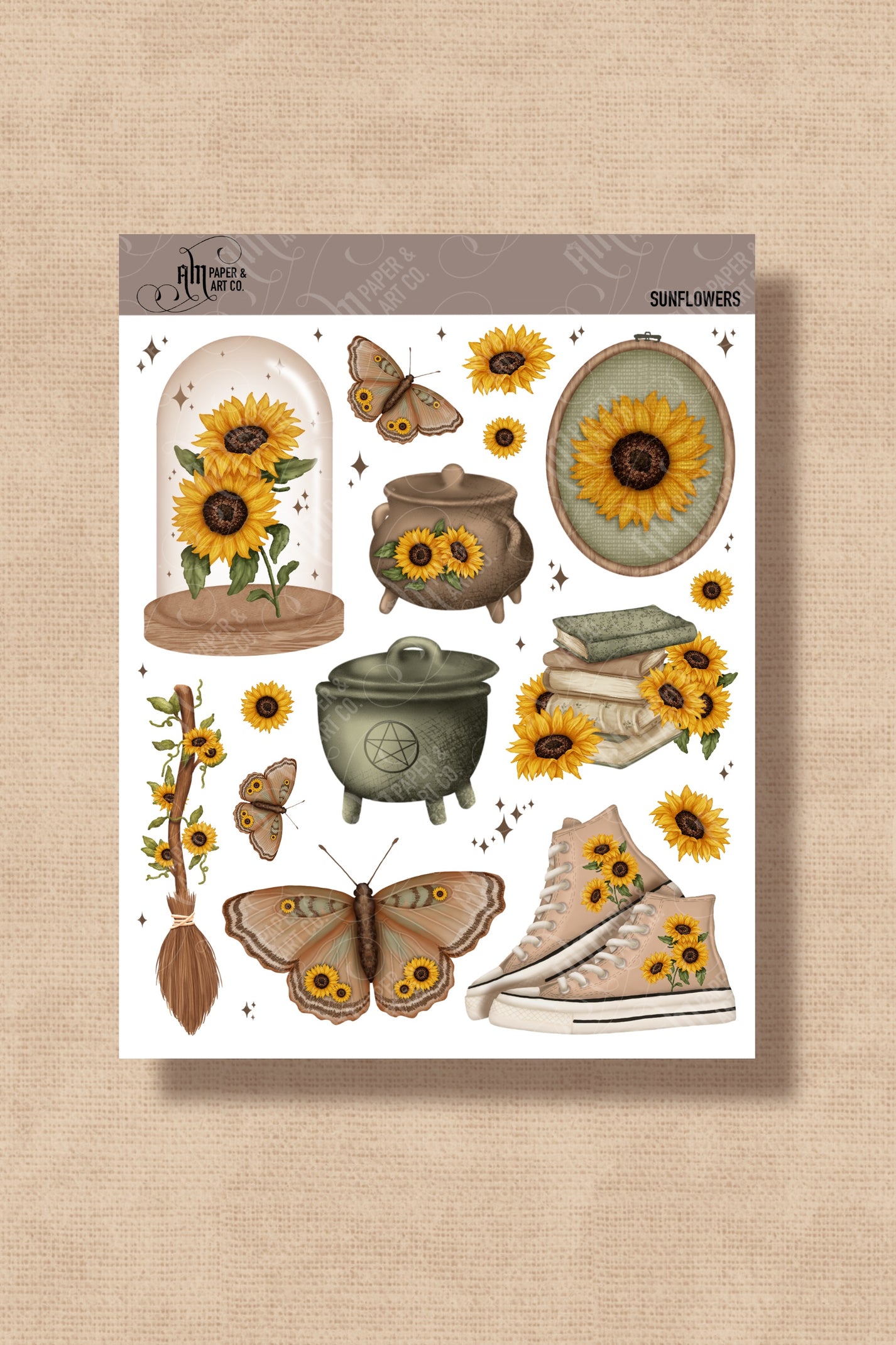 PRINTABLE: Sunflowers Stickers | AM Paper & Art Co.