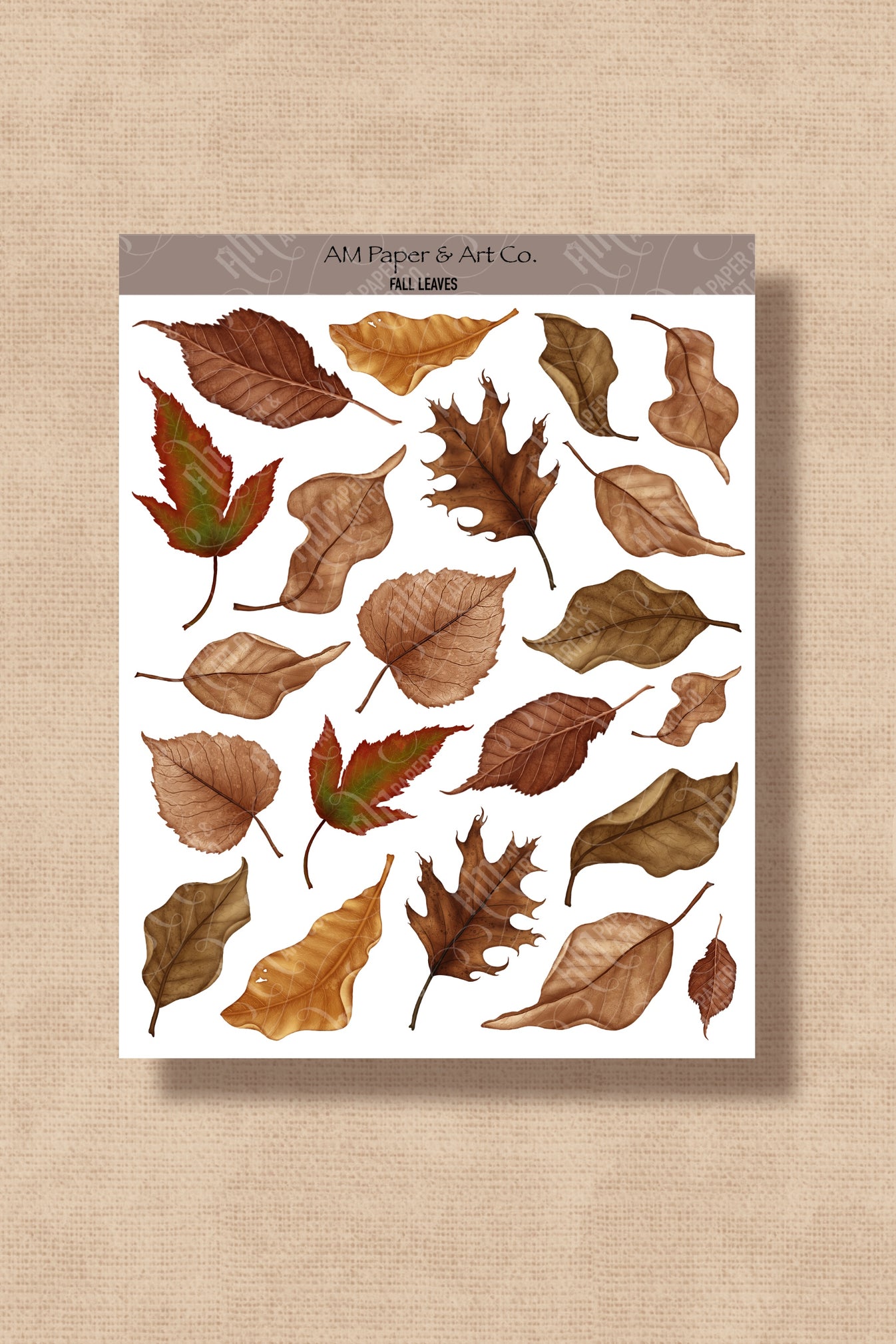 PRINTABLE: Fall Leaves Stickers | AM Paper & Art Co.
